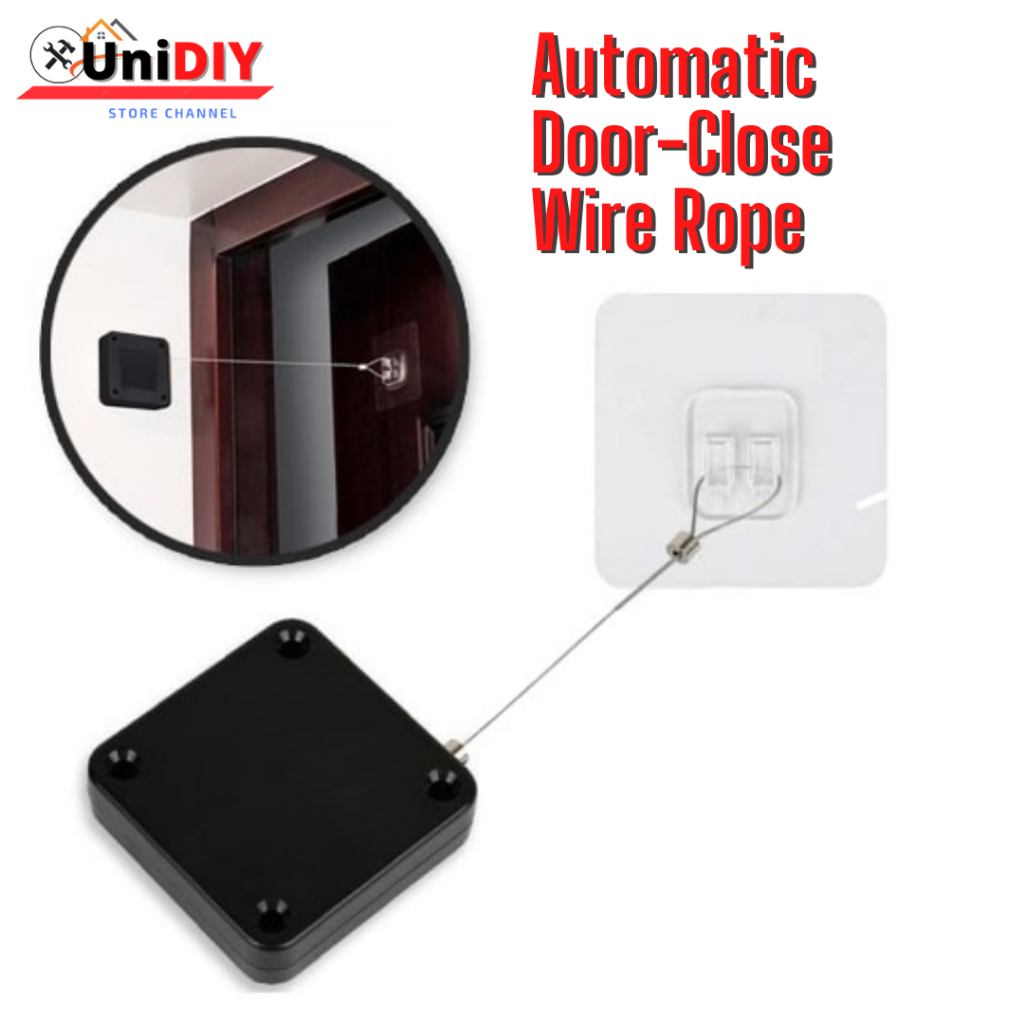 1m Automatic Door Closer Drill Free Drawstring Auto Door-Close Wire ...