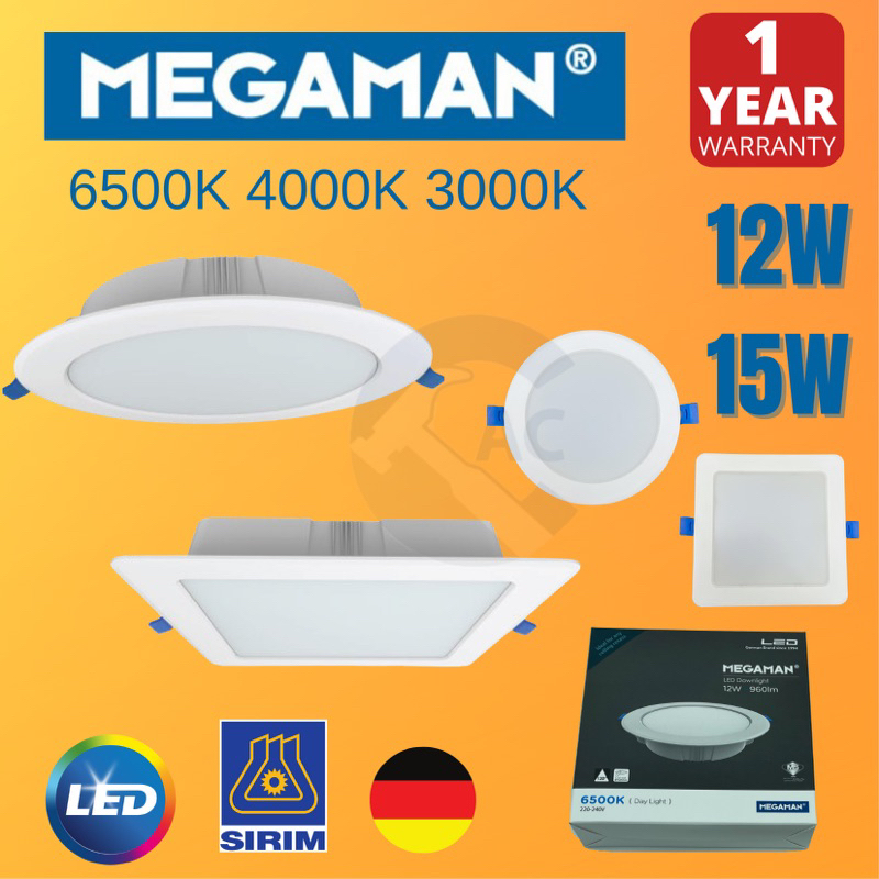 MEGAMAN LED DOWNLIGHT 5”12W | 6”15WATT | LED DOWNLIGHT | LAMPU SYLING ...