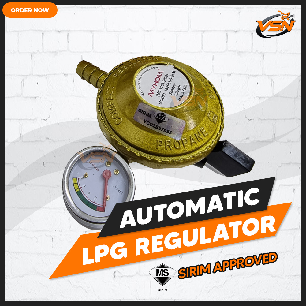 SIRIM GAS REGULATOR ANTI LEAK SAFETY VALVE GAUGE METER LOW PRESSURE ...