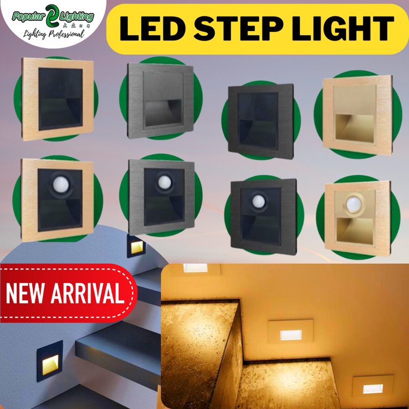 3W LED Aluminium Indoor Recessed Stair Light Stair Step Path Wall ...