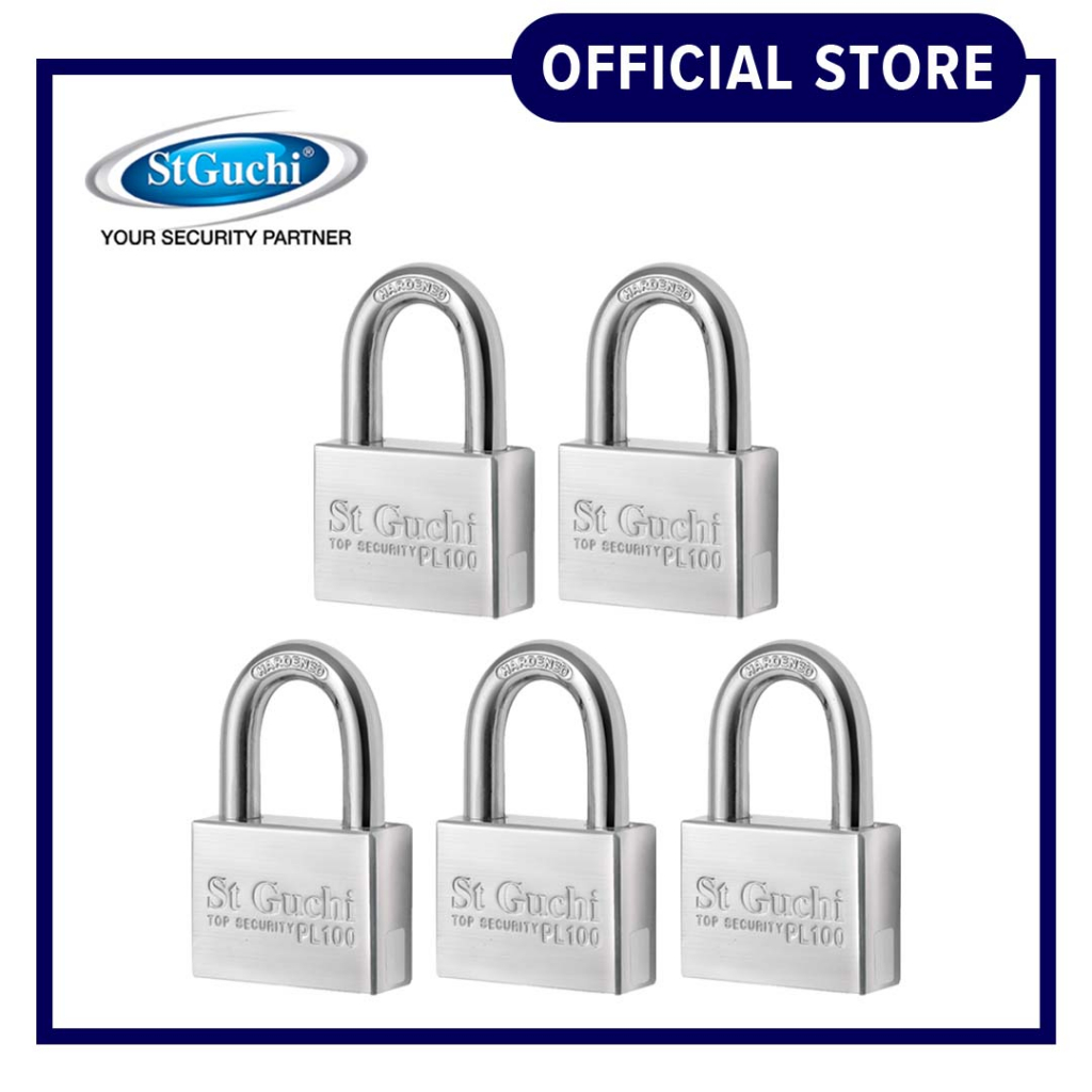 St Guchi Pad Lock (Key Alike) 50mm 5pcs Pack SGPL-100N/505 | Shopee ...