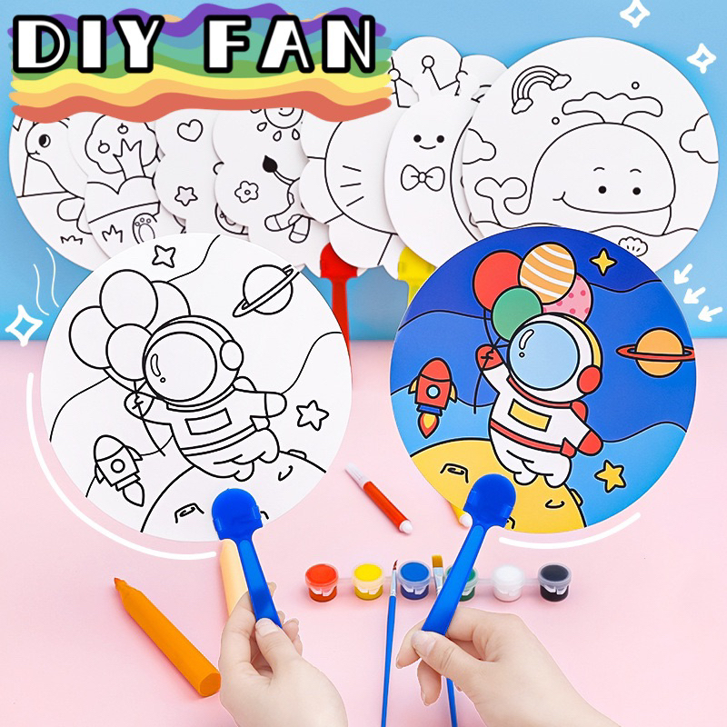 Design Your Own Paper Fan DIY For Kids To Paint, Decorate and ...