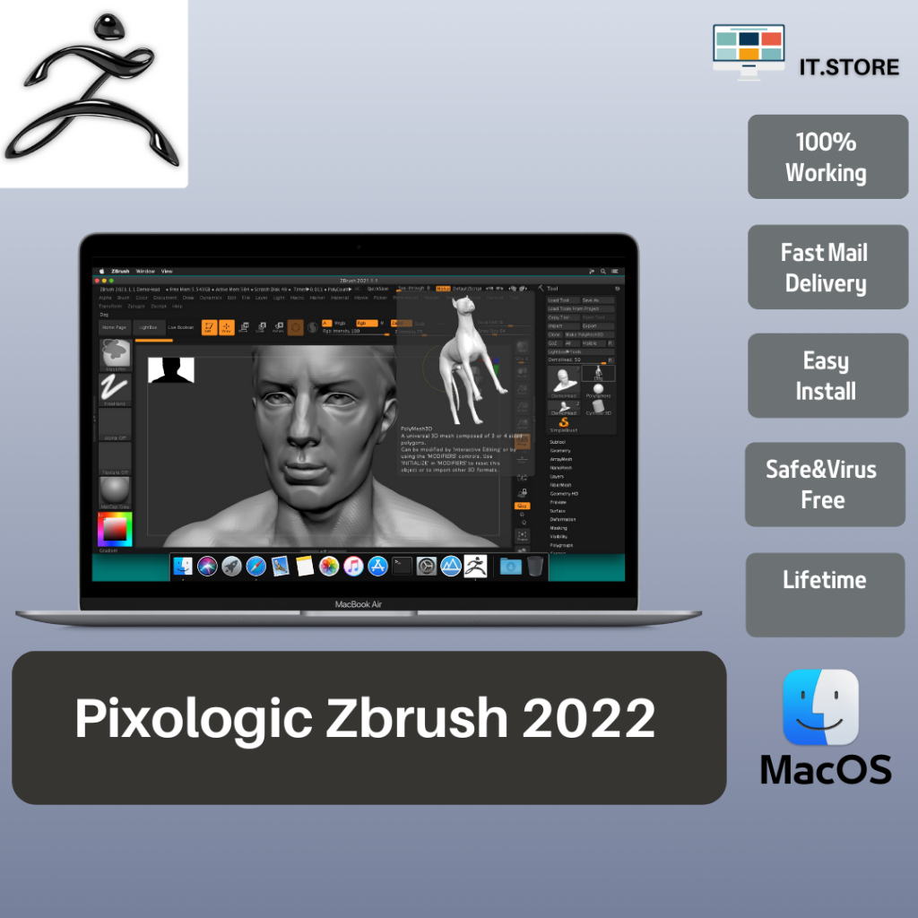 Pixologic Zbrush 2022 Lifetime for Intel and M1 Chip Apple Silicone MacOs/Macbook/Mac Software ...