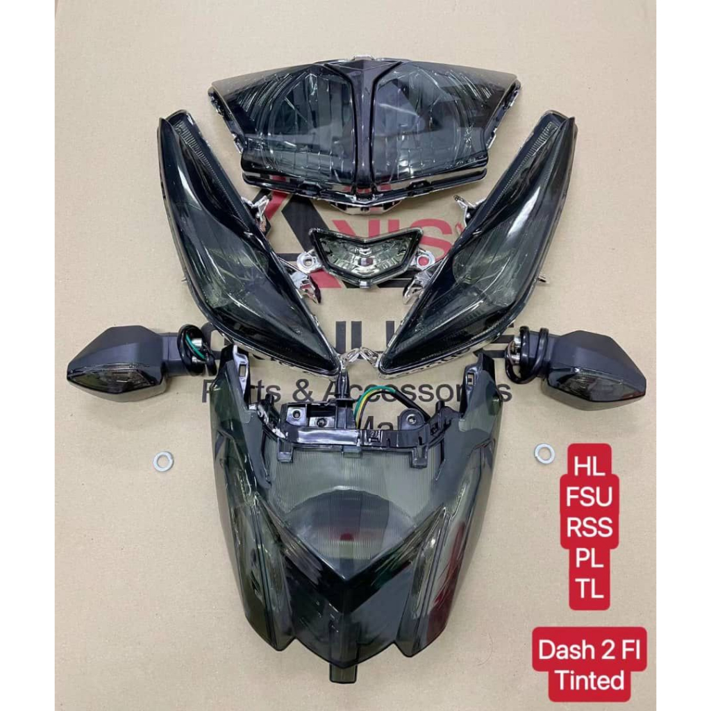 HONDA DASH FI V3 DASH 110 2 FI FUEL INJECTION COMBO SET HEAD LAMP TINTED + FRONT REAR SIGNAL ...