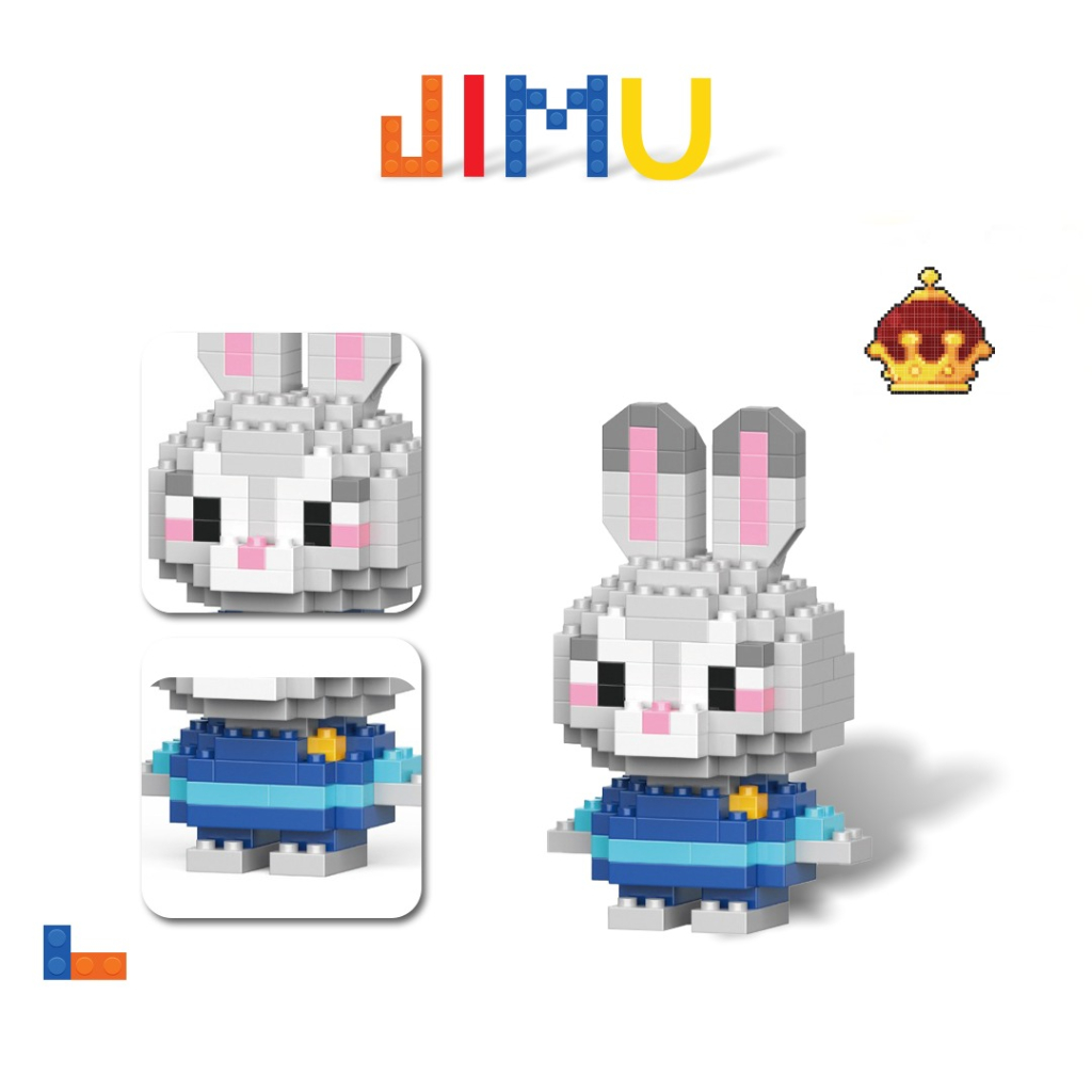 JIMU Tiny Block Series W2601-30 Cute Cartoon Rabbit Building Block Set ...
