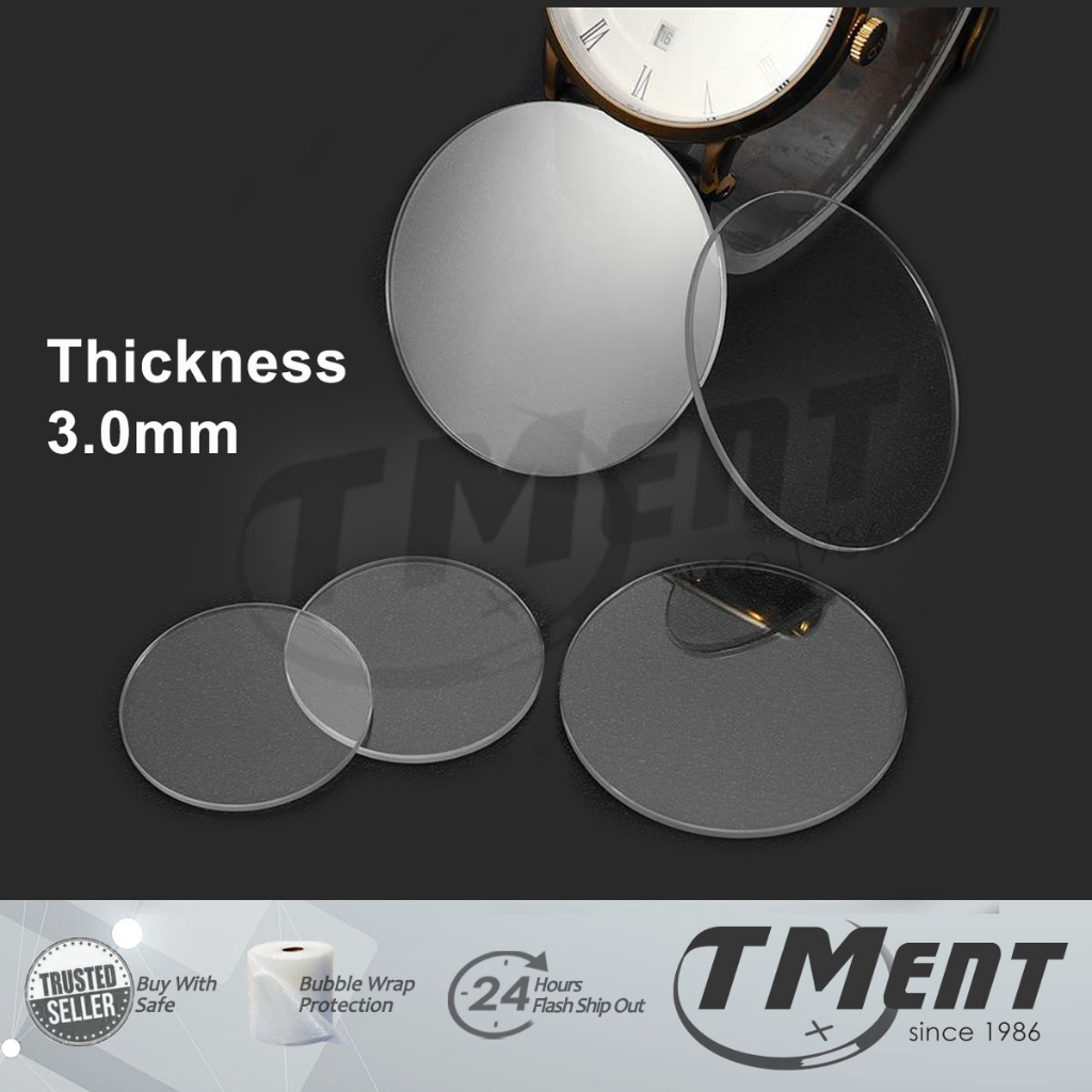 Watch Glass Crystal Thickness 3.0mm Diameter 28mm-40mm cermin jam ...