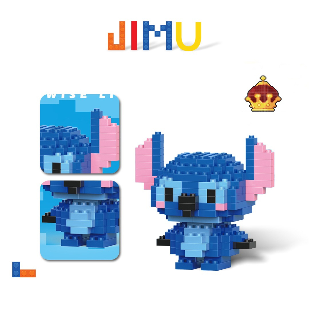 JIMU Tiny Block Series W2601-40 Cute Cartoon Blue Stiittch Building ...