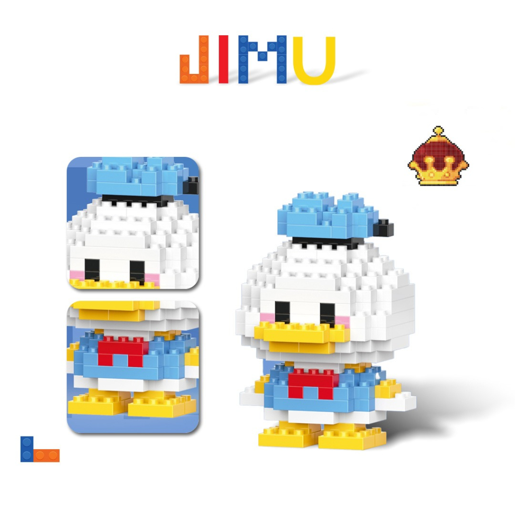 JIMU Tiny Block Series W2601-7 Cute Cartoon Donald Duck Building Block ...