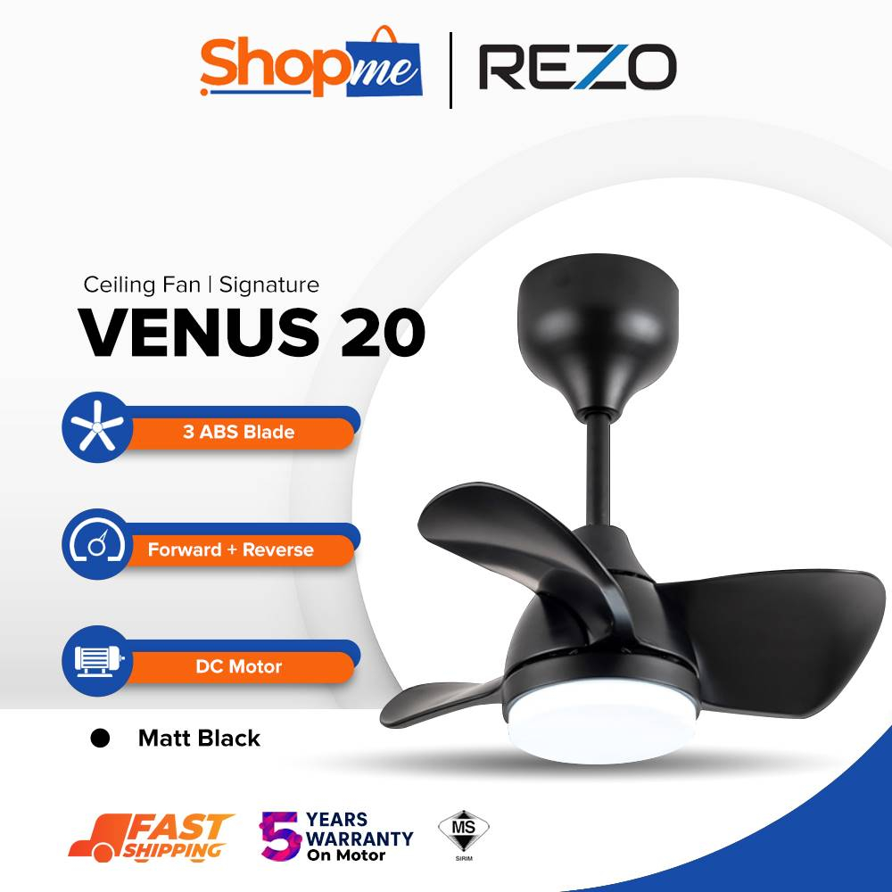 REZO VENUS 20” Mini Baby DC Motor Ceiling Fan with LED/ DC ceiling Fan ...