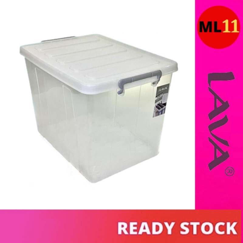(56L) LAVA Big Clear Transparent Plastic Storage Container Box Toy Box ...