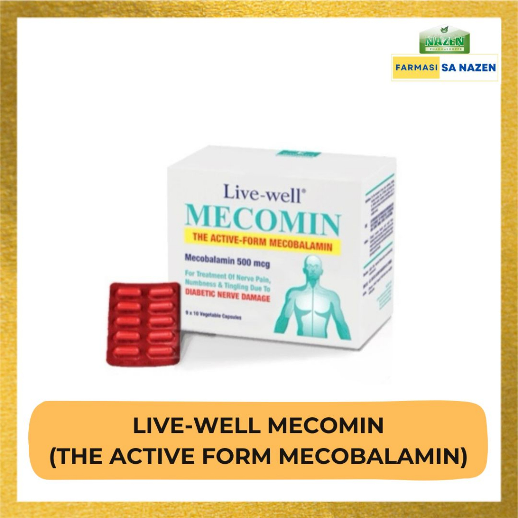 LIVE-WELL MECOMIN 500 MCG (90SX2 / 90S / 60S) VITAMIN SARAF | Shopee ...