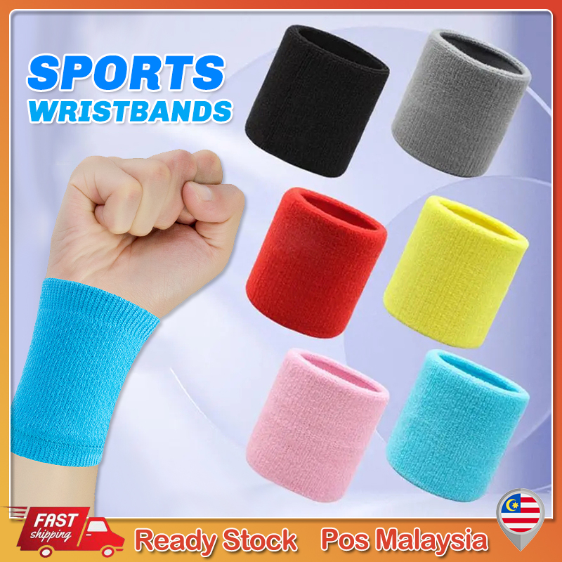 Sport Wristband Unisex Hand Wrist Cotton Sweat Towel Gelang Tangan ...