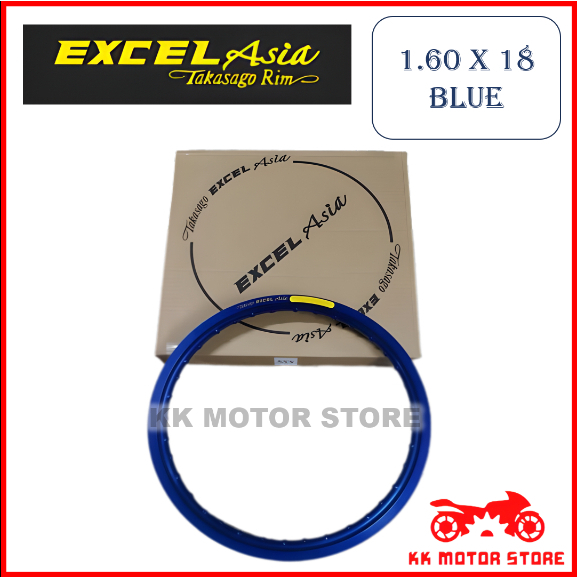 ( 100% ORIGINAL !!! ) TAKASAGO EXCEL ASIA ALLOY RIM 1.60 X 18 BLUE BIRU ...