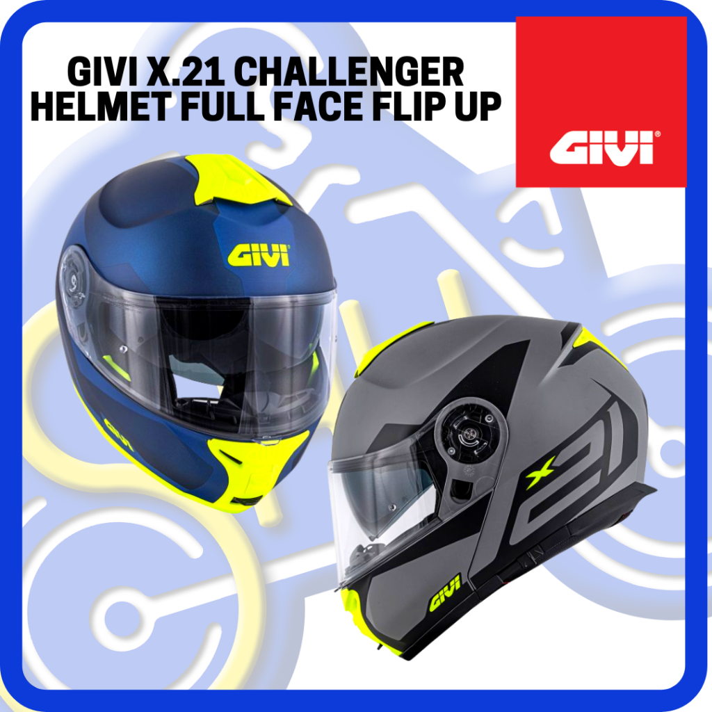 GIVI X.21 HELMET FULL FACE FLIP UP ORIGINAL GIVI X21 SPIRIT BLUE YELLOW ...