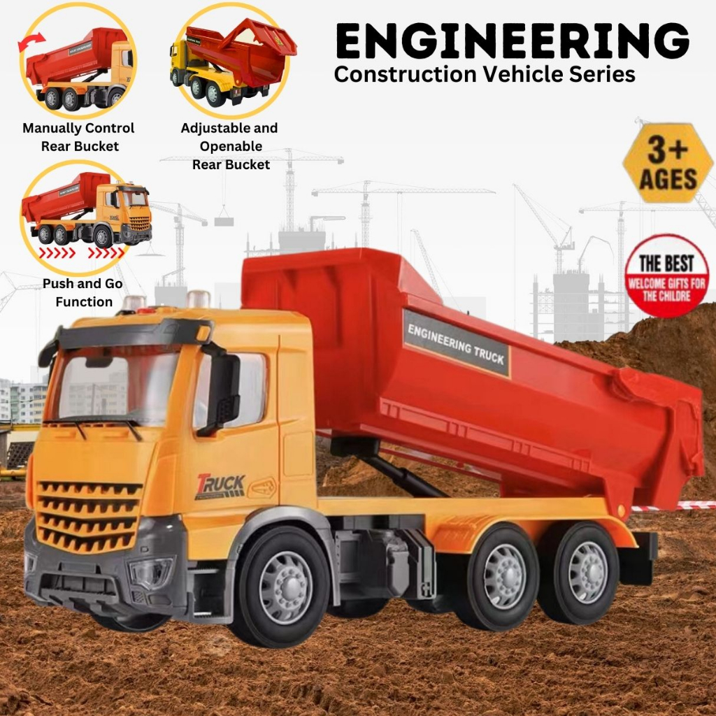 🔥Ready Stock🔥 Truck Toys Excavator Mixer Truck Boom Truck Dumper Truck ...