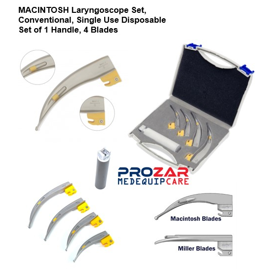 LED Laryngoscopes Single Use Conventional Type Yellow Set for ...