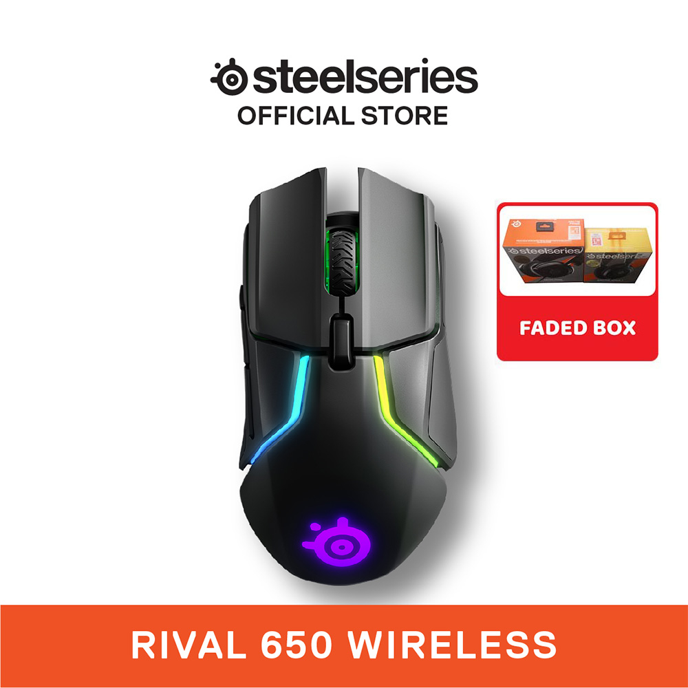 SteelSeries Rival 650 Wireless RGB Gaming Mouse TrueMove3+ Dual Sensor ...