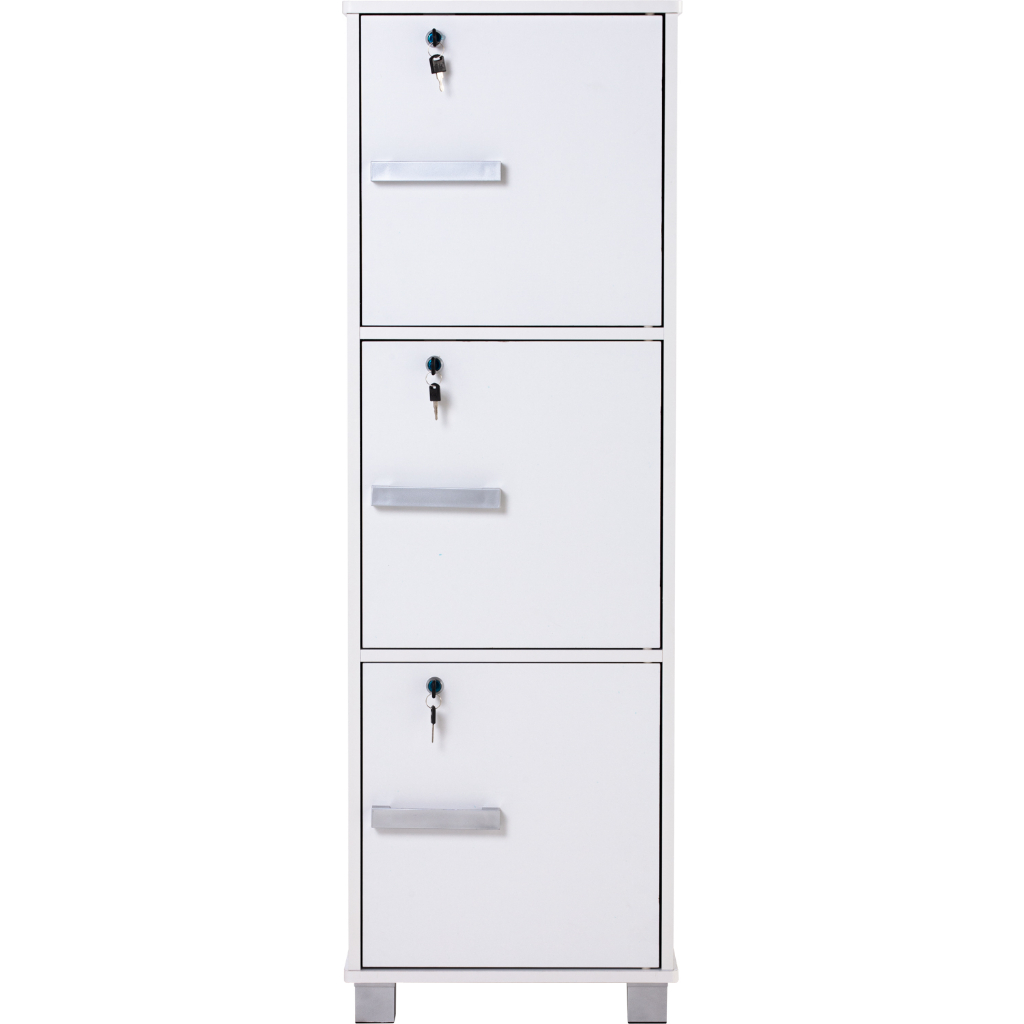 NAOMI White 3 Door Locker Cabinet Locker Arch File Cabinet Office ...