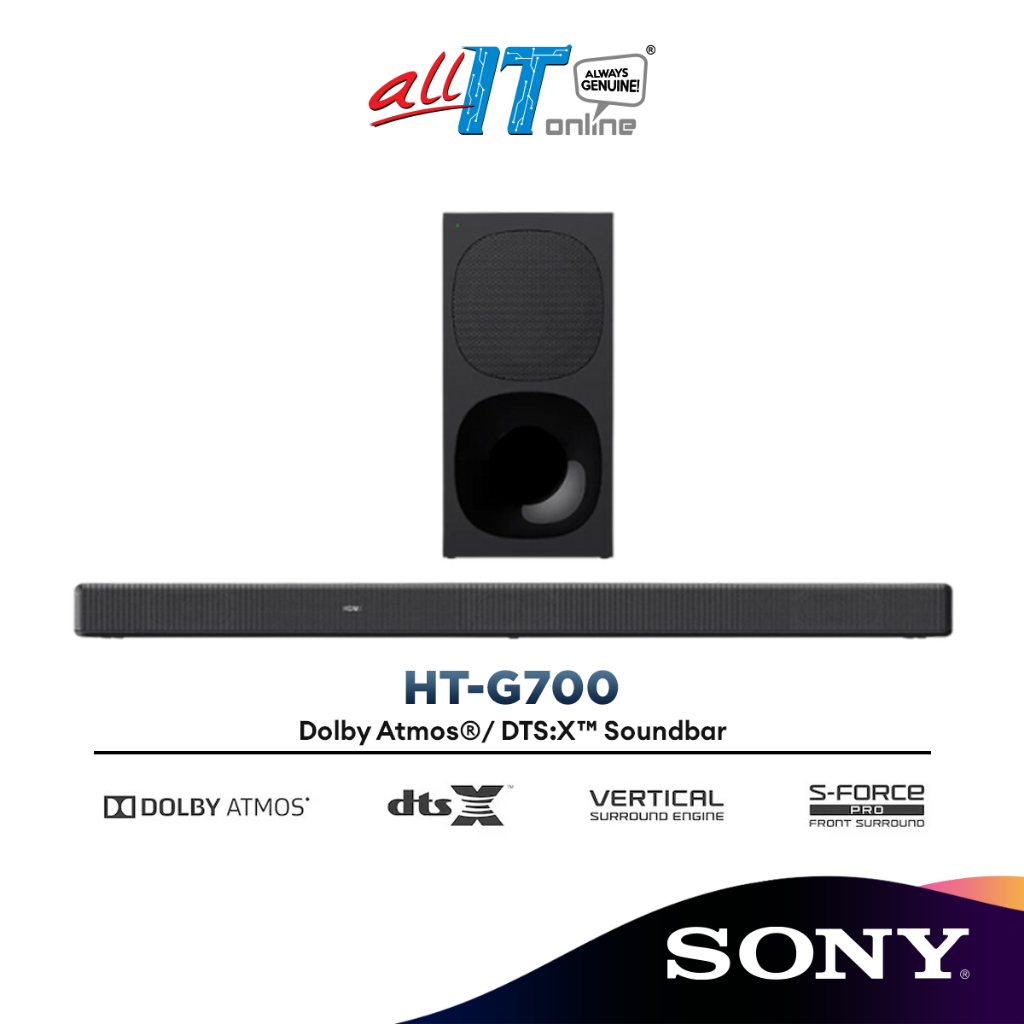 Sony HT-G700 Dolby Atmos®/DTS:X Soundbar (3.1”) | Shopee Malaysia