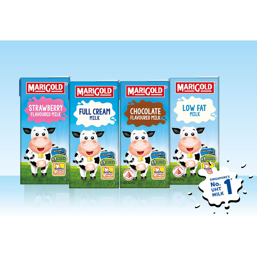 MARIGOLD UHT Milk 3 x 200ml [Chocolate / Strawberry / Full Cream / Low ...