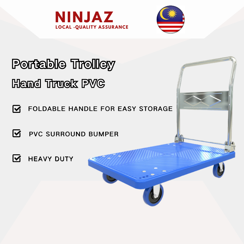 【Ready】 Trolley Portable 150KG Hand Truck PVC Foldable Iron Small ...