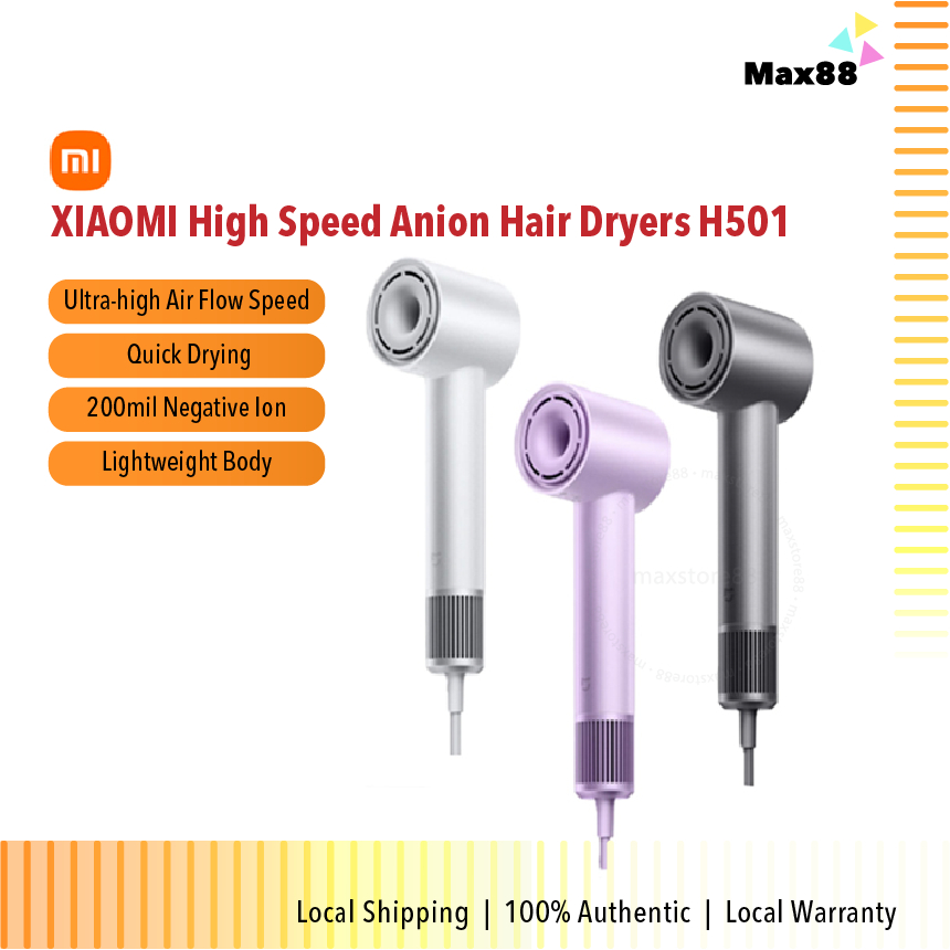 XIAOMI H501 High Speed Anion Hair Dryers Wind Speed 62m/s 1600W 110000 ...