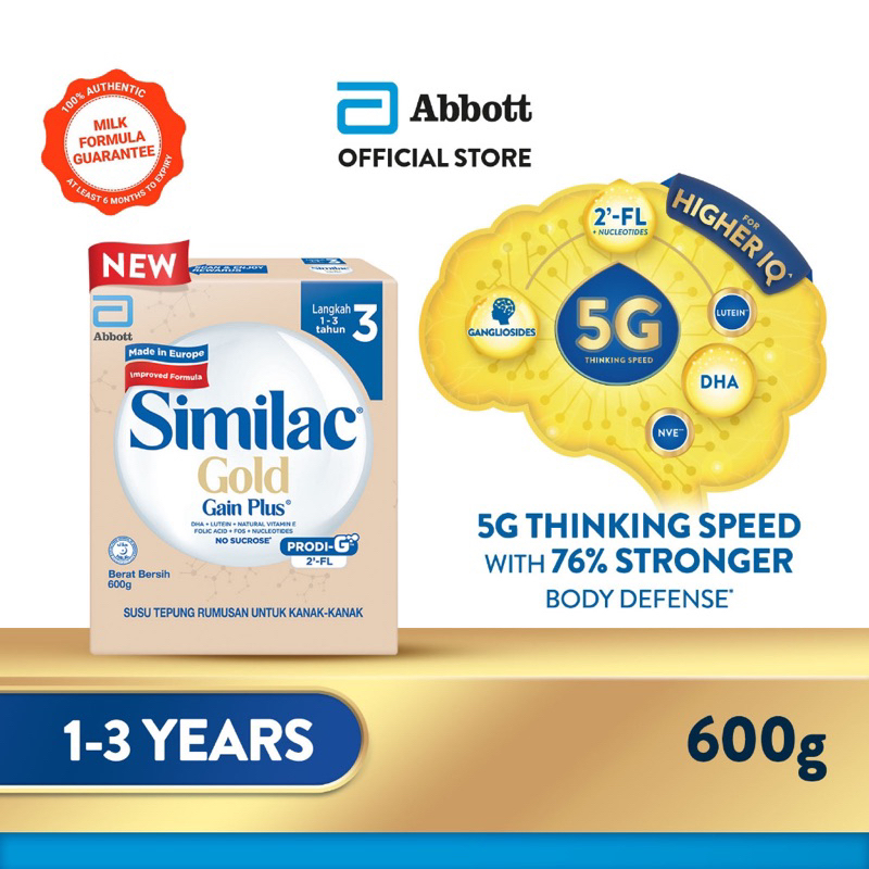Abbott Similac Gain Plus Gold Step 3 600g Exp 2026 | Shopee Malaysia