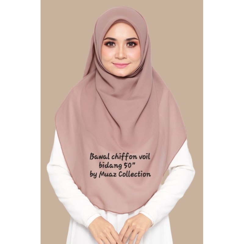 Tudung Bawal Chiffon Voile Curve Ruffle Bidang 50 Tudung Bawal Nikah ...