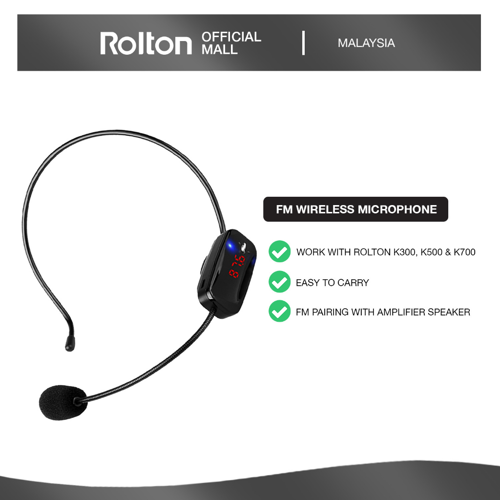 Wireless Headset Microphone (FM Radio Pairing) for Voice Amplifier K300/K500/K700 for Teacher ...