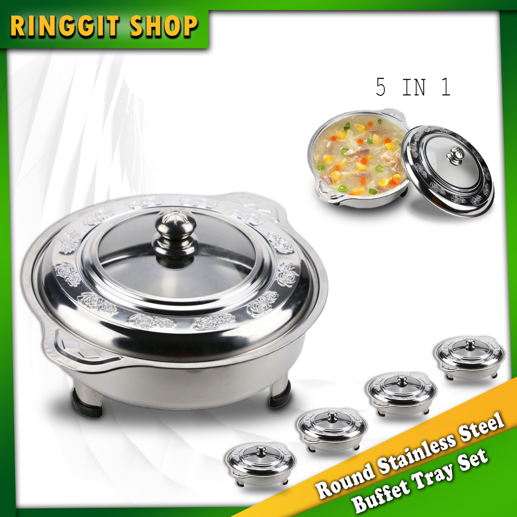 Ringgit Shop 5 sets 31CM STAINLESS STEEL BUFFET SET BEKAS LAUK CATERING ...