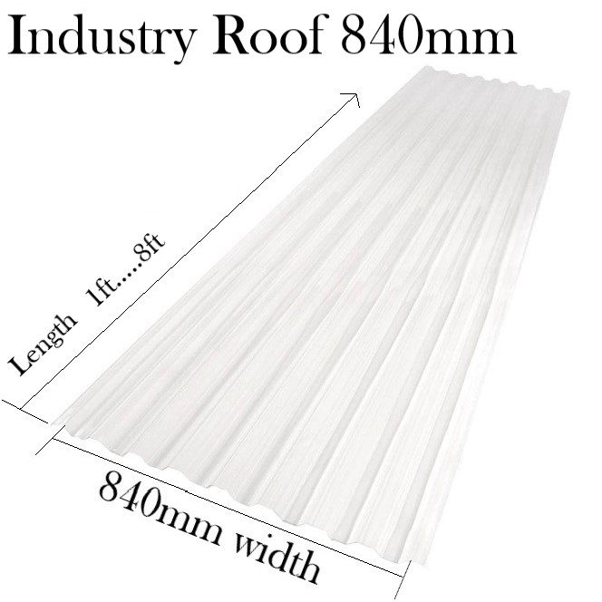 7ft 10ft 1mm PC FRP ATAP CERAH LUTSINAR Roofing TRANSPARENT ROOF ...