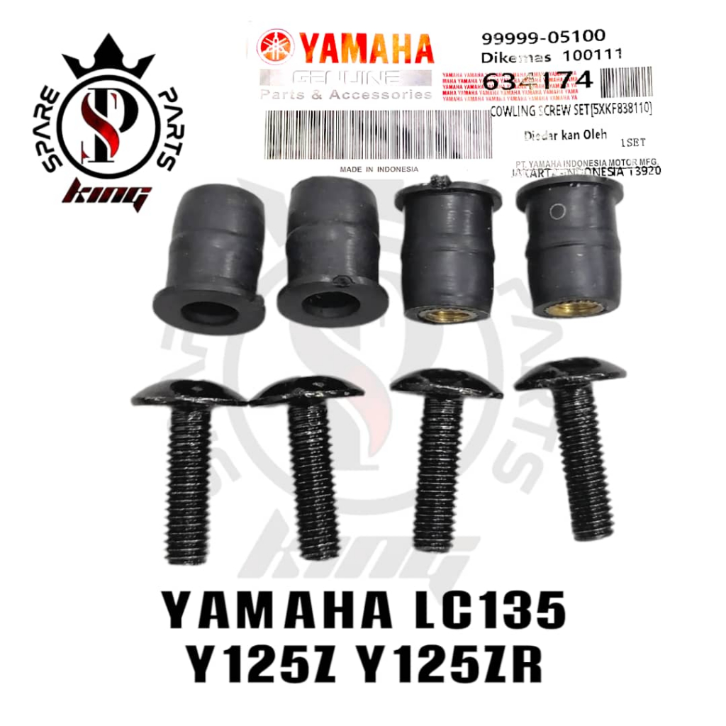 YAMAHA LC135 Y125Z Y125 Y125ZR 125ZR COWLING RUBBER SCREW COWLING VISOR ...