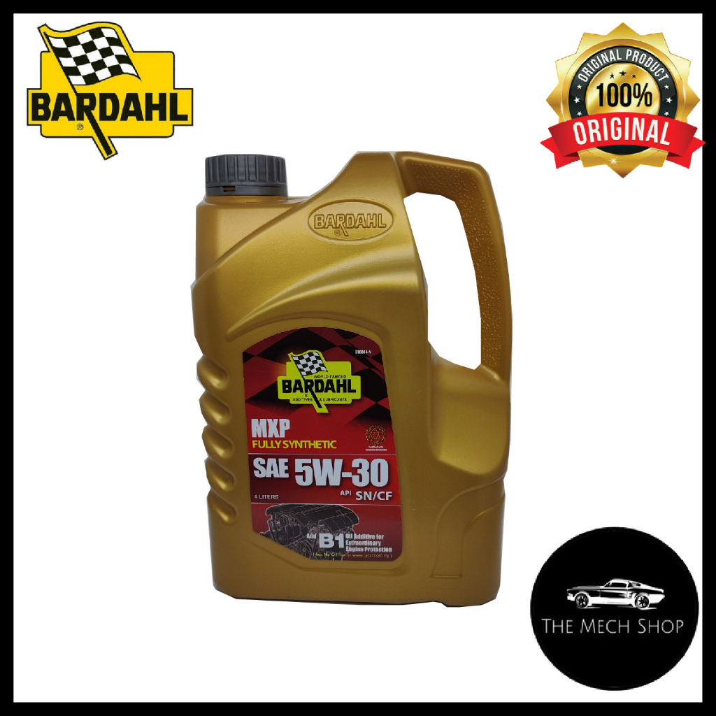 Bardahl MXP Fully Synthetic 5w30 Engine Oil SAE 5W-30 API SP/CF SN (4 Litres) (Original ...