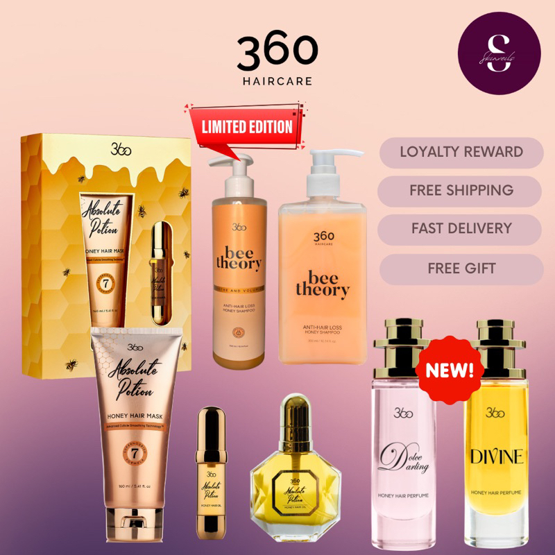 [READY STOCK] 360 HAIRCARE Absolute Potion Honey Hair Oil (50ml) & Bee ...