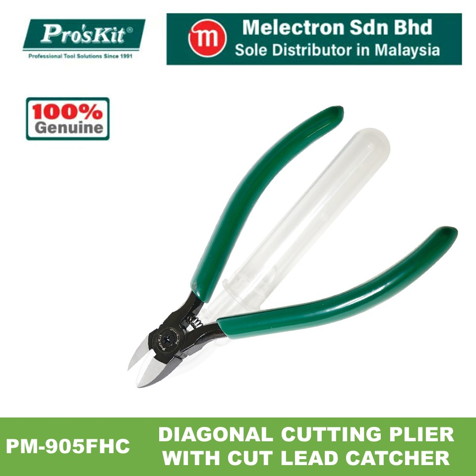 Pro'sKit PM-905FHC Diagonal Cutting Plier with Cut Lead Catcher ...
