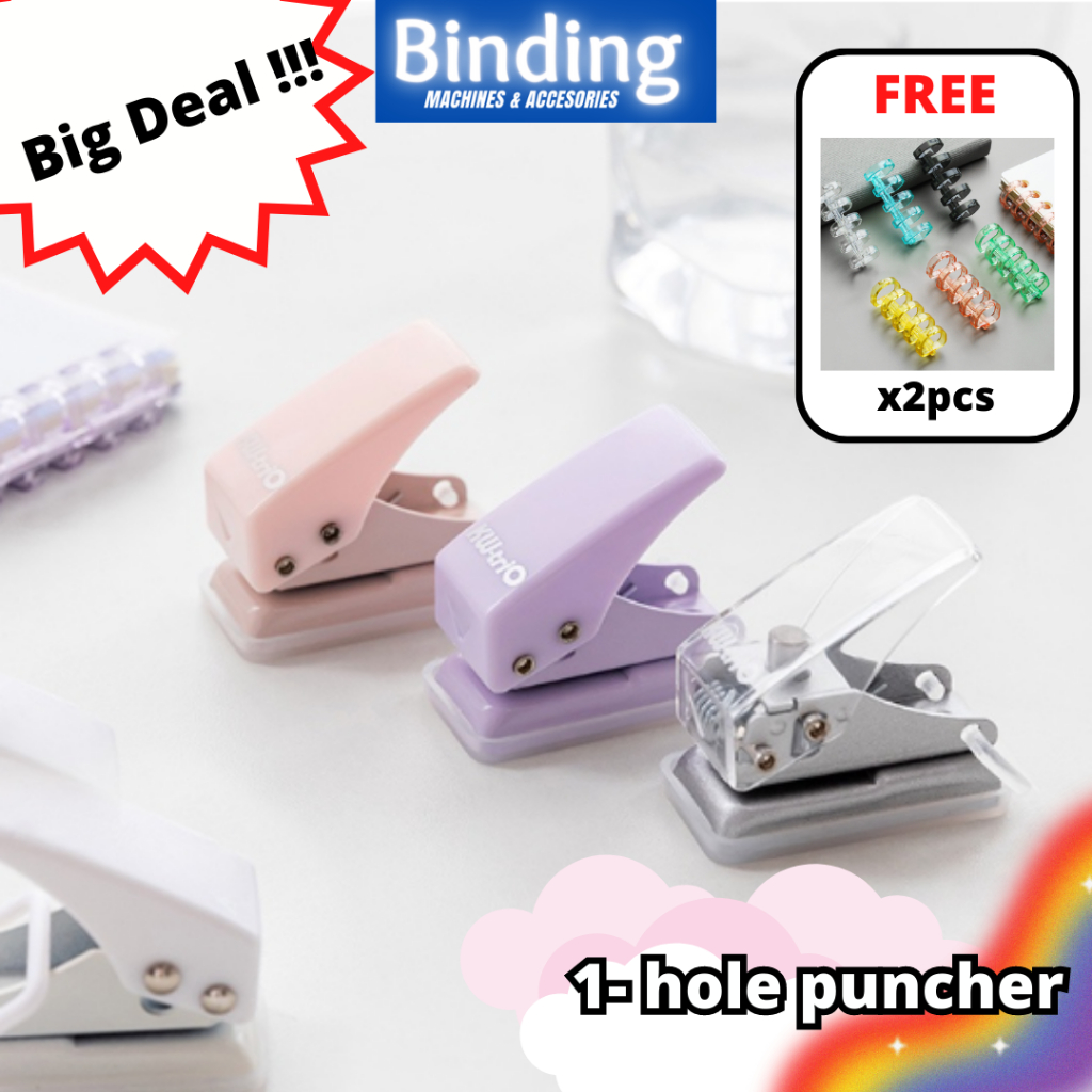 Mini /cute Portable 1 - Hole Puncher Loose Leaf Binder Ring Binding ...