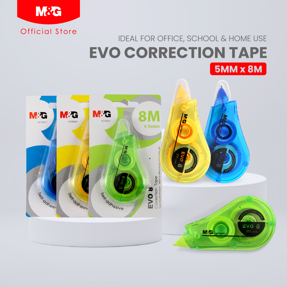M&G EVO 8 8MX5mm Correction Tape - Tear-Proof, Smooth Application for ...