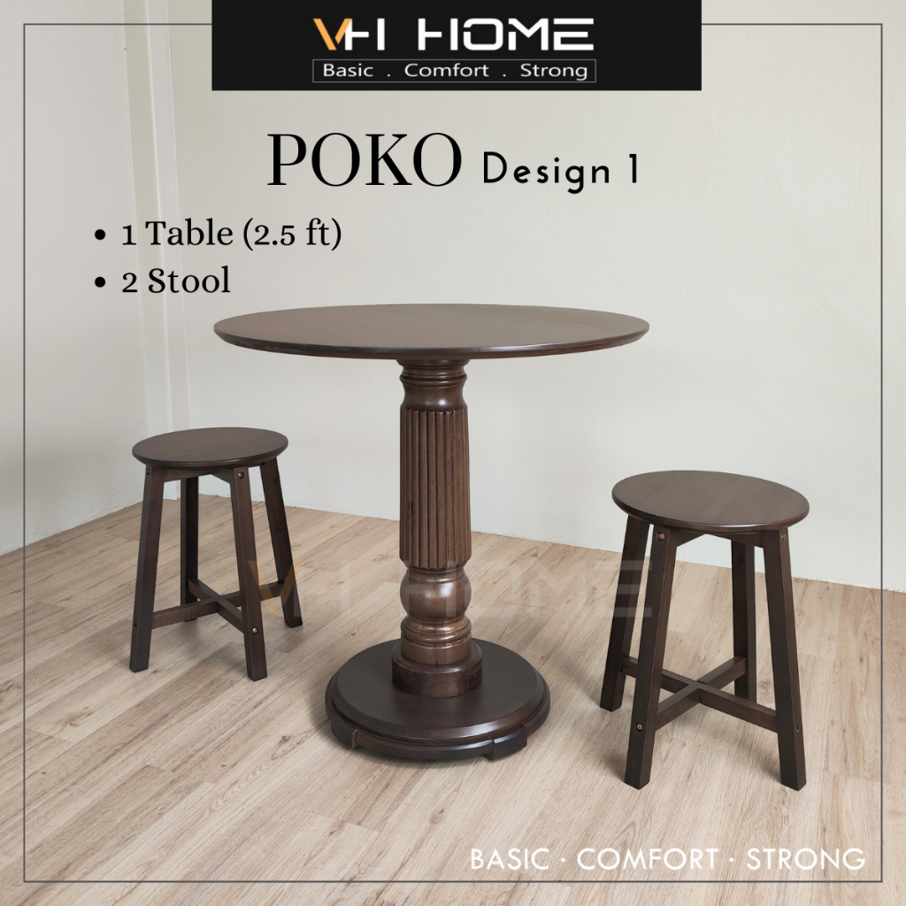 POKO Round Dining Table With Stools Special Modern Design Meja Makan ...