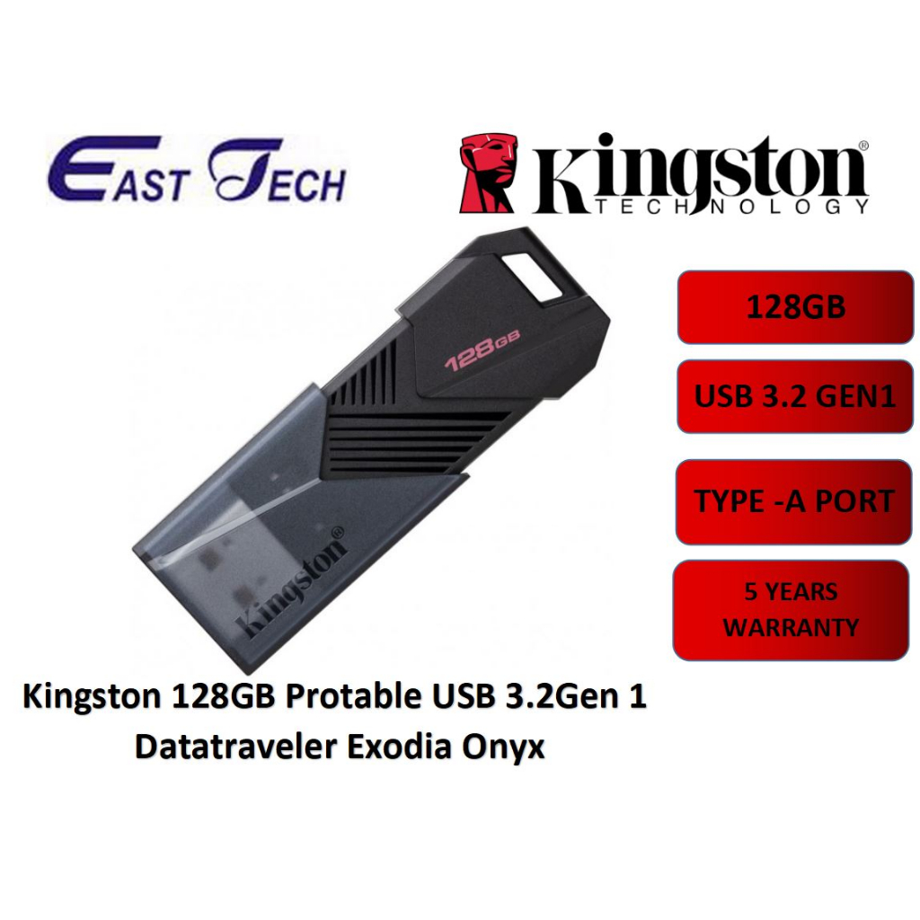 Kingston Pendrive DataTraveler Exodia Onyx DTXON USB 3.2 Gen1 Flash Drive wtih Sleek Moving Cap ...