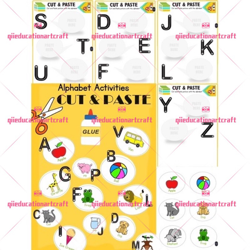 Cut&Paste Alphabet Activity for 2-4years old pdf printable | Shopee ...