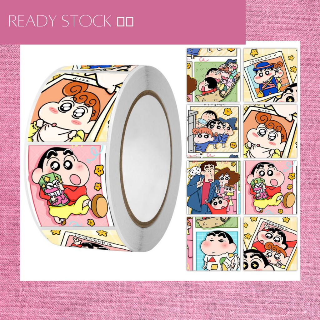 Ready Stock 500pcs/Roll Crayon Shin Chan Cute Ins PVC Waterproof ...