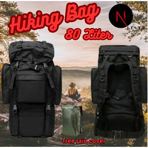 80L Large Capacity Waterproof Beg Hiking Bag Military Backpack Daki ...