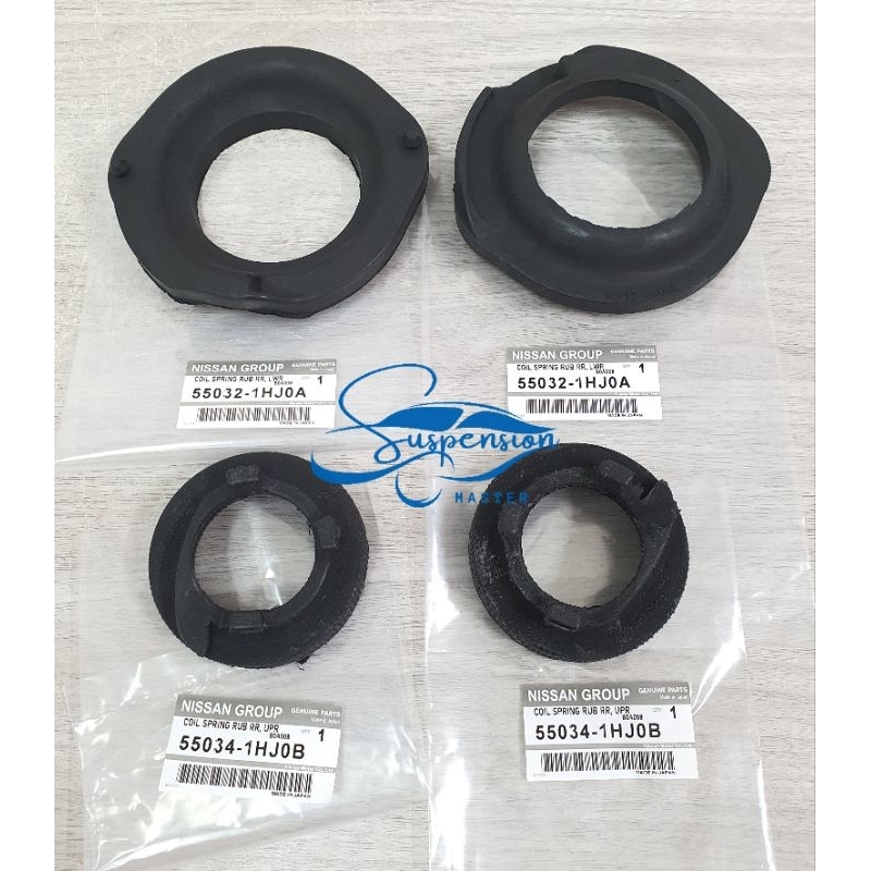 4 IN 1 SET - REAR COIL SPRING RUBBER LOWER /UPPER - NISSAN ALMERA N17 ...