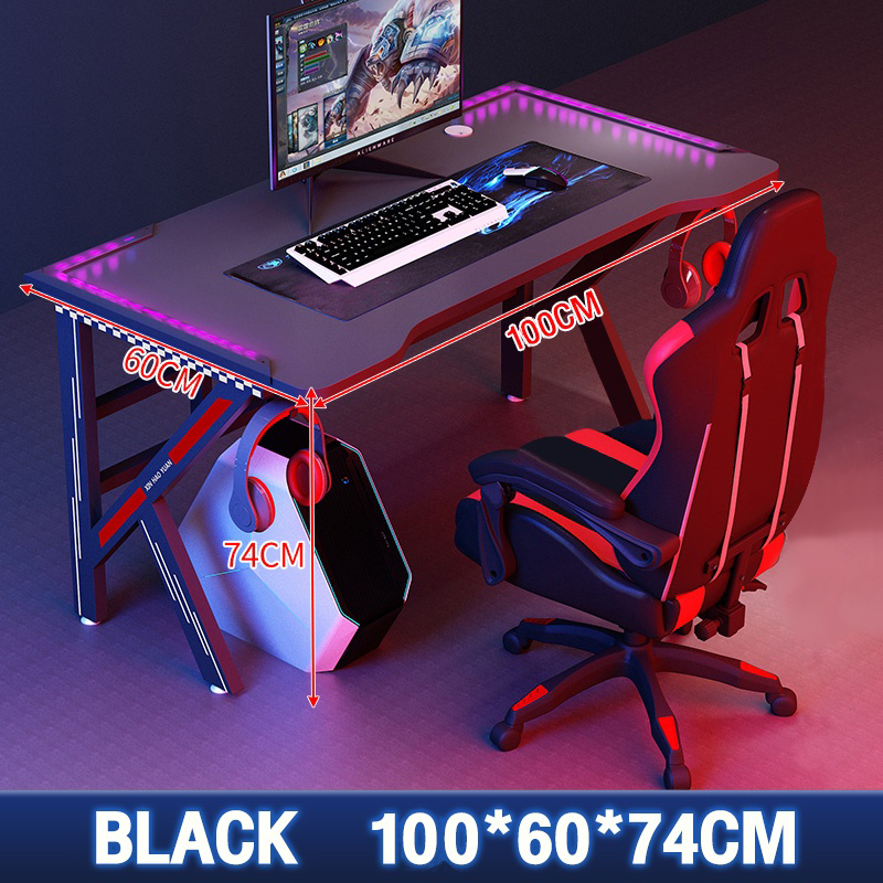 LI|160CM Gaming Table meja belajar Computer Table Office desk Carbon Fiber Surface pc study ...