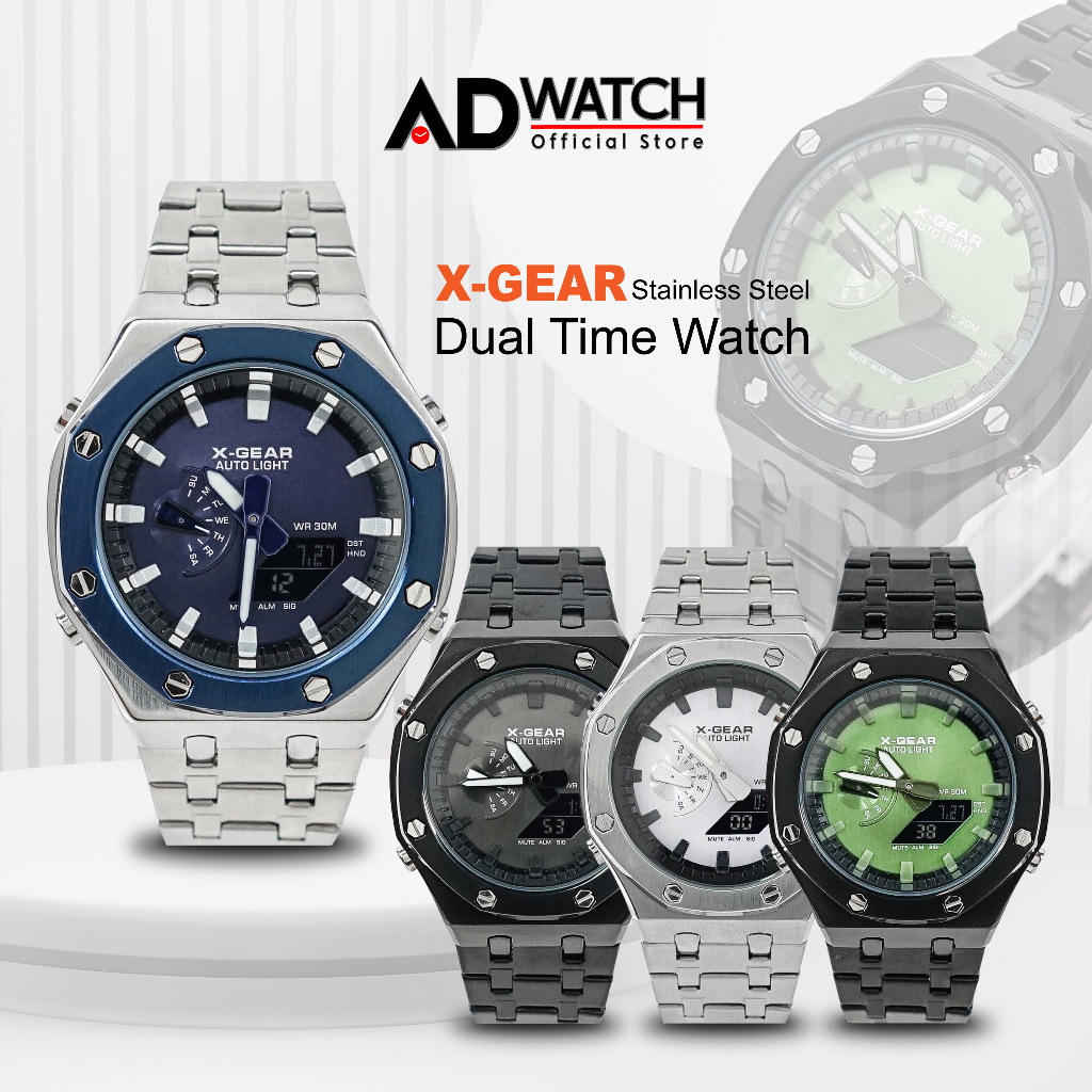 X-GEAR TMJ Stainless Steel Water Resistance MEN Watch Jam Tangan Lelaki ...
