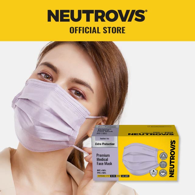 Neutrovis 4-Ply Premium Medical Face Mask 50s - Feather Iris | Shopee ...