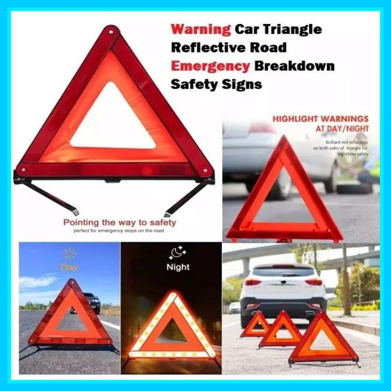 CAR VEHICLE TRIANGLE WARNING REFLECTIVE SAFETY WARNING KIT FOLDABLE ...