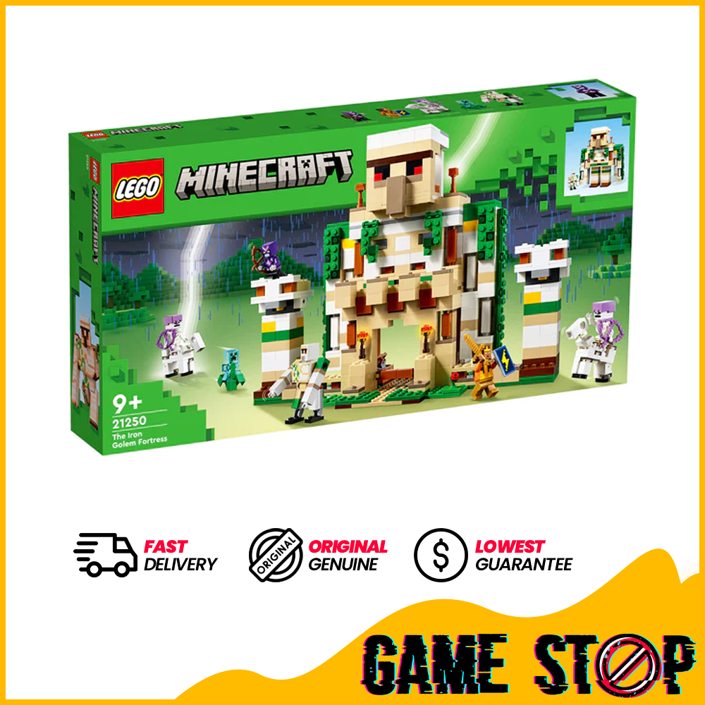 LEGO 21250 Minecraft The Iron Golem Fortress, Buildable Castle Toy ...