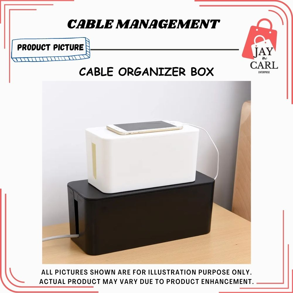 JnCe Cable Management Storage Box Cable Organizer Wired Storage Box ...