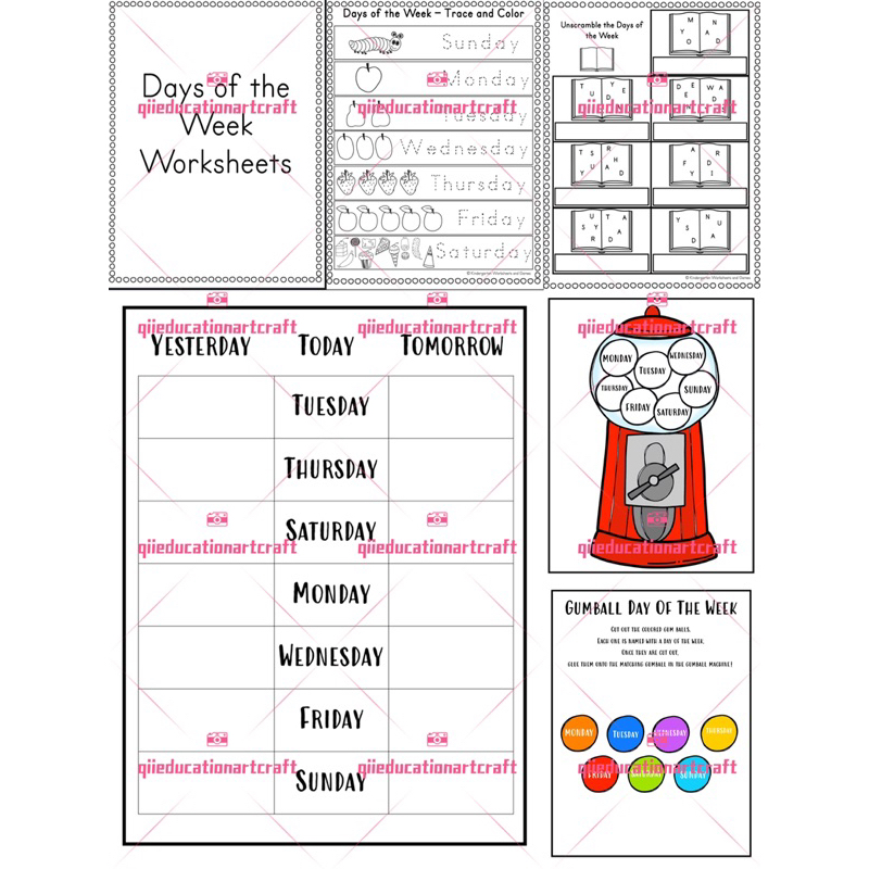 Days of the Week worksheet PDF soft copy | Shopee Malaysia
